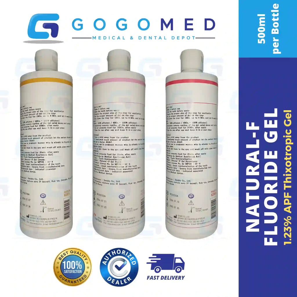Natural-F Flouride Gel 500mL - 1.23% APF Thixotropic Gel with Vitamin ...